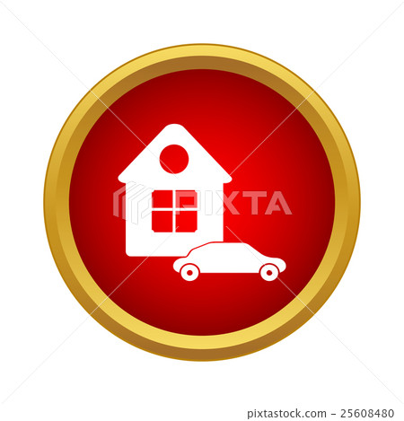 House and car icon, simple style - Stock Illustration [25608480] - PIXTA