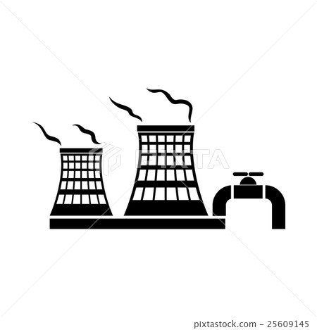 Tower of chemical factory icon, simple style - Stock Illustration ...