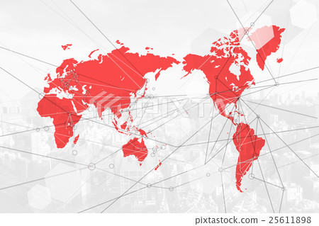 Global network - Red - Stock Illustration [25611898] - PIXTA