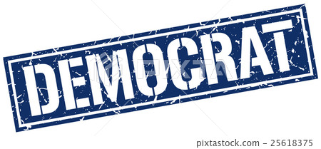 democrat square grunge stamp - Stock Illustration [25618375] - PIXTA