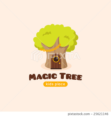 Vector cartoon magic tree logo. - Stock Illustration [25621146] - PIXTA