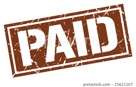 paid square grunge stamp - Stock Illustration [25621207] - PIXTA