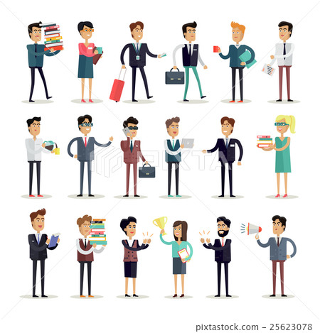 Set of Business Characters Vector in Flat Design. - Stock Illustration ...