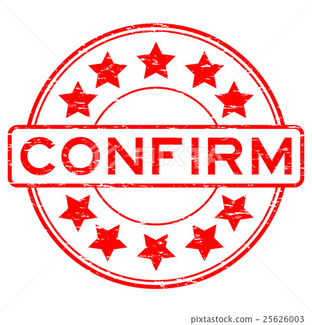 Grunge red round confirm with star rubber stamp-插圖素材 [25626003] - PIXTA圖庫