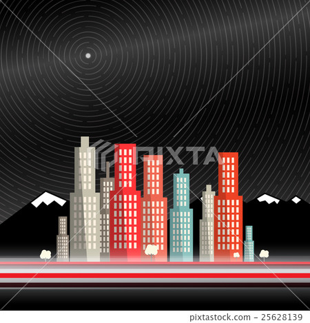 Long Time Exposure. Abstract Vector City - Stock Illustration [25628139 ...