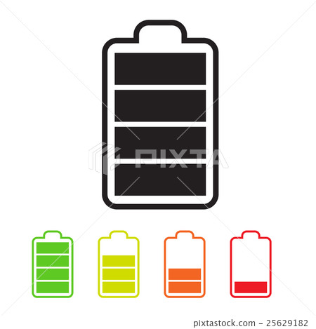 Battery Icons. Simple Vector Battery Life Symbols - Stock Illustration ...