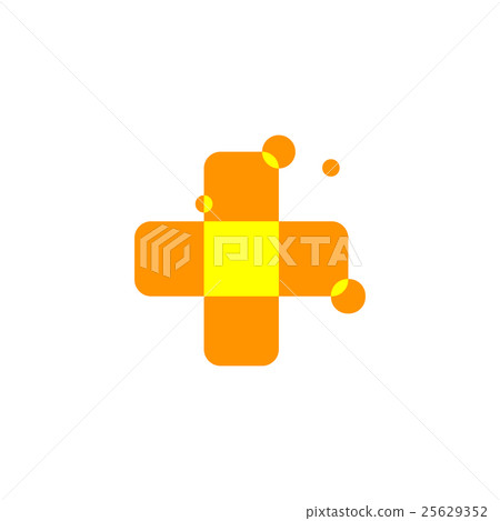 Isolated abstract orange color cross logo. Medical - Stock Illustration ...