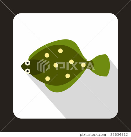 Flounder fish icon in flat style - Stock Illustration [25634512] - PIXTA