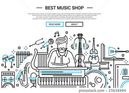 Best Music Shop - website header banner template - Stock Illustration ...