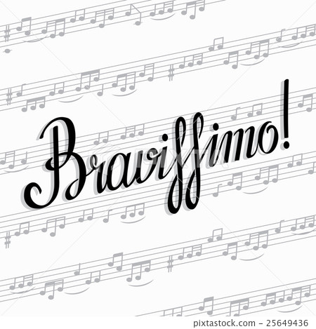 Hand lettered inspirational phrase 'Bravissimo' - Stock Illustration ...