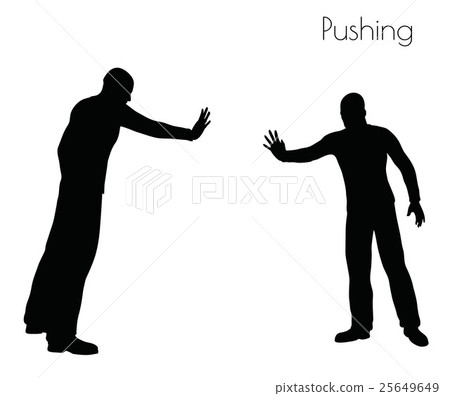 man in Pushing Action pose - Stock Illustration [25649649] - PIXTA
