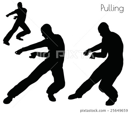 man in Pulling Action pose - Stock Illustration [25649659] - PIXTA