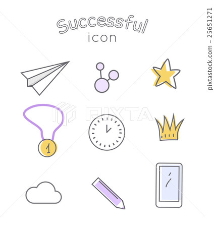 Successful Icons Set. Indispensable Things - Stock Illustration ...