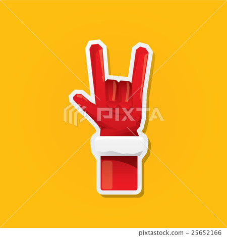 vector Santa Claus hand rock n roll icon - Stock Illustration [25652166 ...