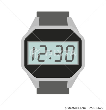 Wrist digital watch icon, flat style - Stock Illustration [25656622 ...