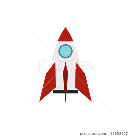 Retro rocket icon in flat style - Stock Illustration [25658307] - PIXTA