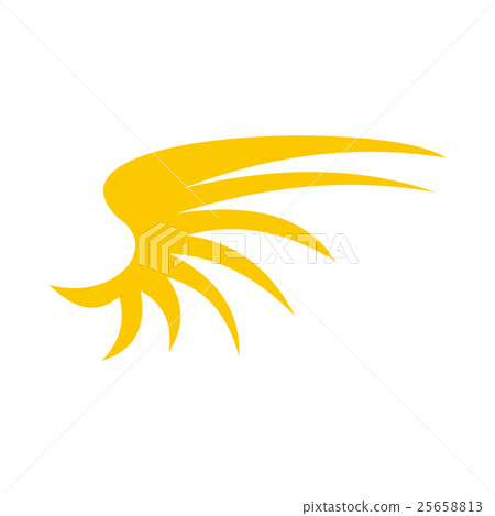 Yellow birds wing icon, flat style - Stock Illustration [25658813] - PIXTA