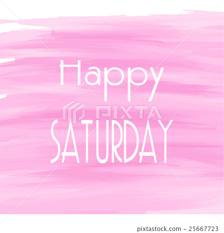 Happy Saturday pink watercolor background - Stock Illustration ...