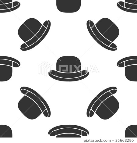 seamless pattern with bowler hat - Stock Illustration [25668290] - PIXTA