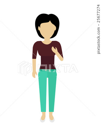 Woman Character Template Vector Illustration. - Stock Illustration ...