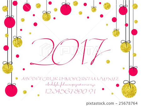 2017 Calligraphic vector script font. image of - Stock Illustration ...