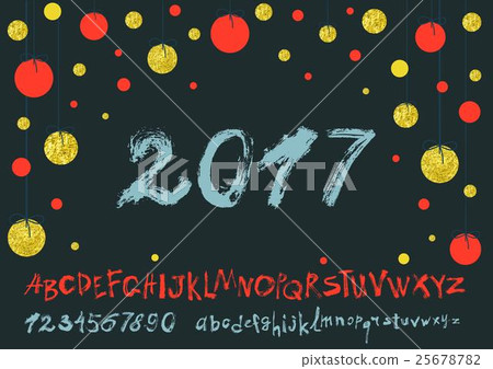 2017 Calligraphic vector script font. image of - Stock Illustration ...