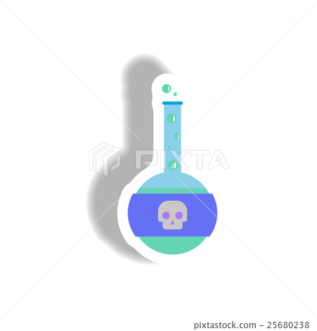 Vector illustration paper sticker icon test tube - Stock Illustration ...