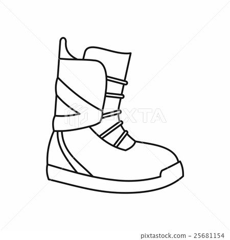Boot for snowboarding icon, outline style - Stock Illustration ...