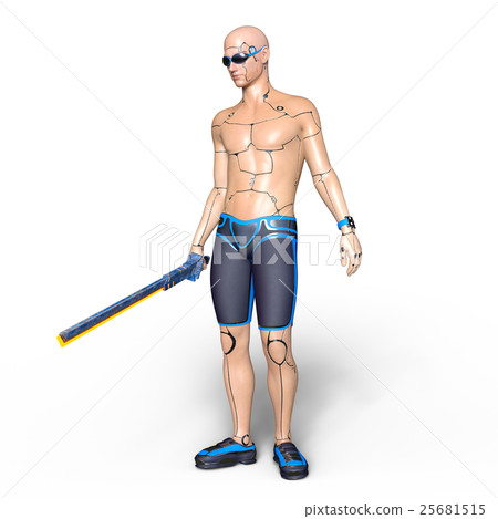 Cyborg Swordsman - Stock Illustration [25681515] - PIXTA