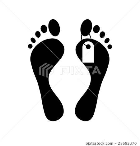 Human feet with toe tag icon, simple style-插圖素材 [25682370] - PIXTA圖庫