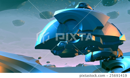 3D Abstract colorful shapes floating in space - Stock Illustration ...