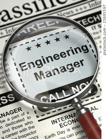 We're Hiring Engineering Manager. 3D. - Stock Illustration [25695597 ...