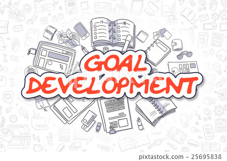 Goal Development - Doodle Red Word. Business - Stock Illustration ...