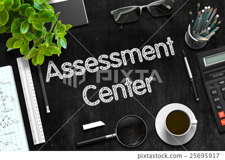 Assessment Center Concept on Black Chalkboard. 3D - Stock Illustration ...