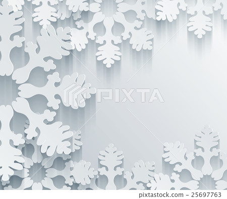 Holiday 3D Snowflakes Background - Stock Illustration [25697763] - PIXTA