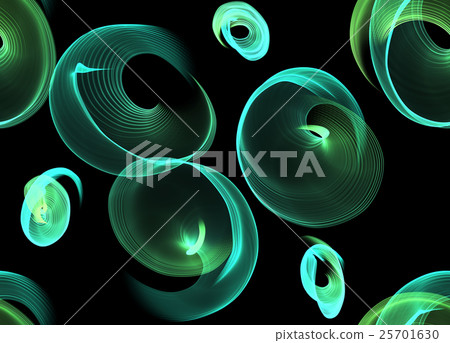 glowing green cyan curved lines and circles - Stock Illustration ...