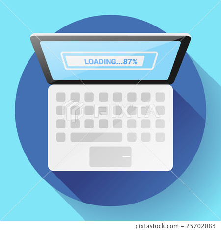 Open Laptop Top View Vector Flat Icon - Stock Illustration [25702083 ...