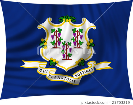 Flag of Connecticut waving isolated on white - Stock Illustration ...