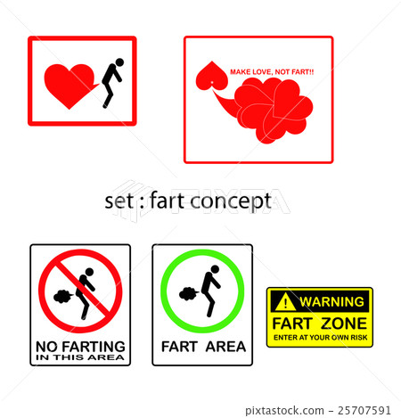 vector set of fart concept with signs and symbols - Stock Illustration ...