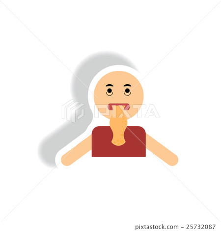stylish icon in paper sticker style people nausea - Stock Illustration ...