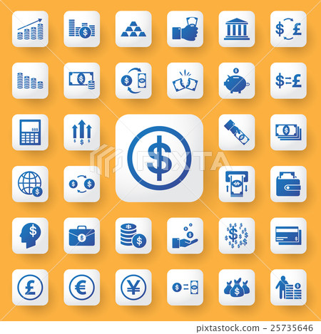 App icon money and business Icons set. - Stock Illustration [25735646 ...