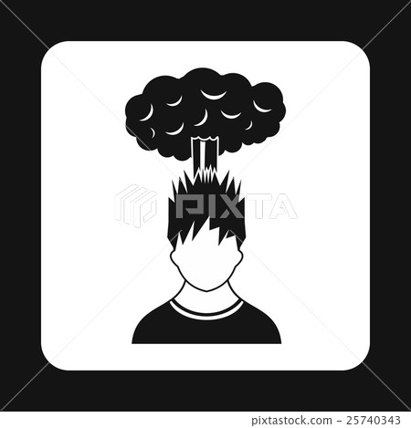 Cloud over man head icon, simple style - Stock Illustration [25740343 ...