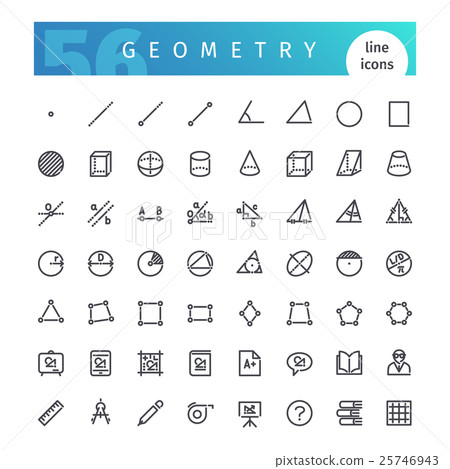 Geometry Line Icons Set - Stock Illustration [25746943] - PIXTA