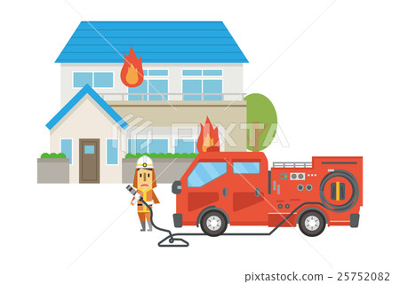 Fire fighting activity [Flat human series] - Stock Illustration ...