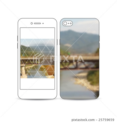 Mobile smartphone with an example of the screen - Stock Illustration ...