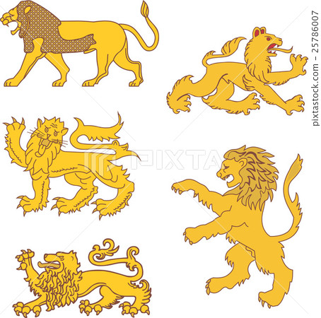 Set of heraldic lions - Stock Illustration [25786007] - PIXTA