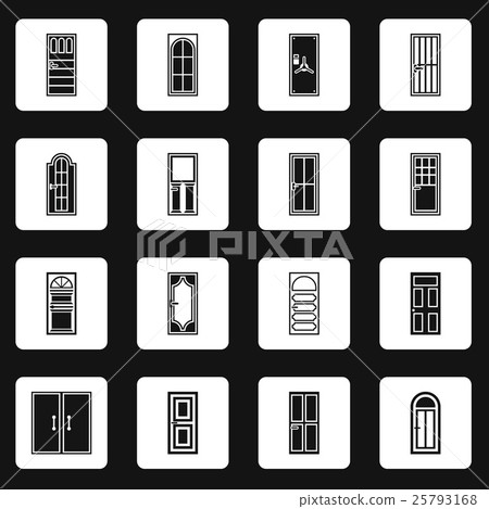 Door icons set in simple style - Stock Illustration [25793168] - PIXTA