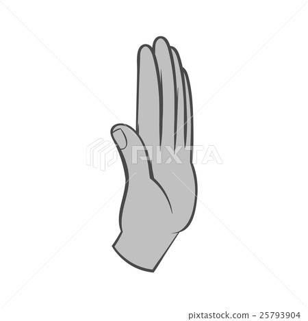 Palm up icon, black monochrome style - Stock Illustration [25793904 ...