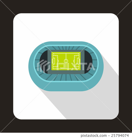 Sports soccer stadium icon, flat style - Stock Illustration [25794074 ...