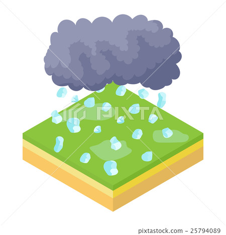 Cloud and hail icon, cartoon style - Stock Illustration [25794089] - PIXTA